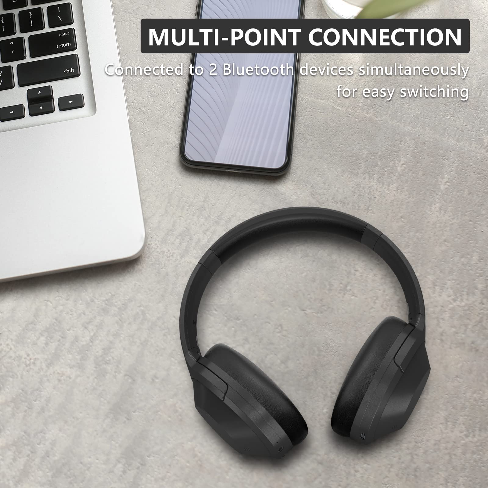Srhythm NC85 Dynamic Hybrid Noise Canceling Headphones Bluetooth Wireless Over The Ear with HD Sound,Quick Charge,Ultra-Long Playtime,Multi-Modes Switchover