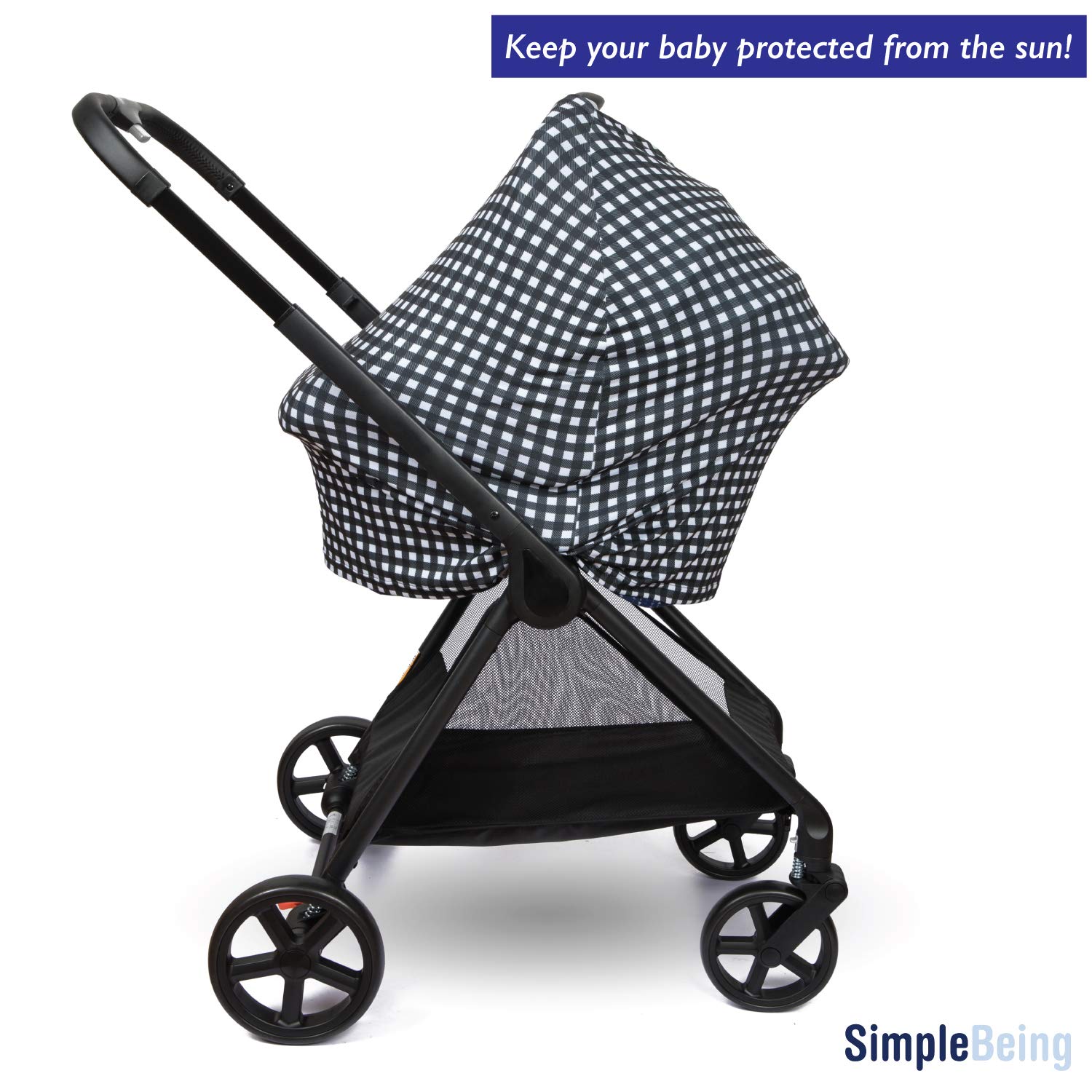 Simple Being Baby Car Seat Canopy Covers (2 Pack) for Newborns, Soft and Stretchy Covers for Moms (Geometrics)