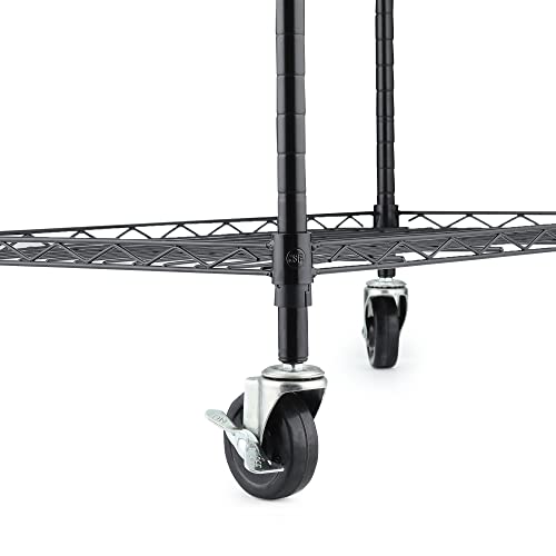 Caster Wheels,Shelf Casters,Set of 4, Shelving Wheels Replacement Wire Shelf Casters,Storage Shelf Casters for Shelf to Replace Wire Shelving Leveling Feet - Fit Pusalxl Shelf