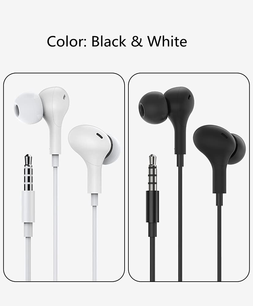 eMorevalue 538EM Wired In Ear Earbuds Noise Cancelling Headphones with 3.5mm Jack - A-White