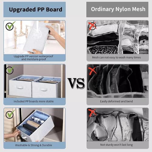 2 Pack Drawer Organizers for Clothing , Clothes Organizer w/ Underwear Organizer , Clothes Organizer for Folded Clothes w/ Space Saving Hangers , Non-Woven Clothing Organizer, Drawer Organizer Clothes