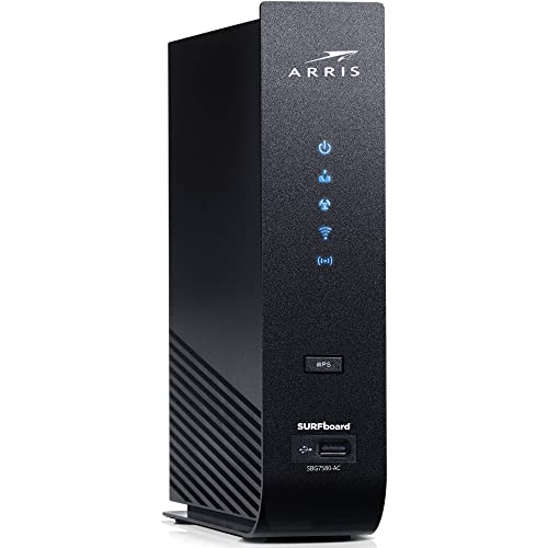 ARRIS Surfboard (32x8) DOCSIS 3.0 Cable Modem Plus AC1750 Dual Band Wi-Fi Router, Certified for Comcast Xfinity, Spectrum, Cox & More.. (Renewed)