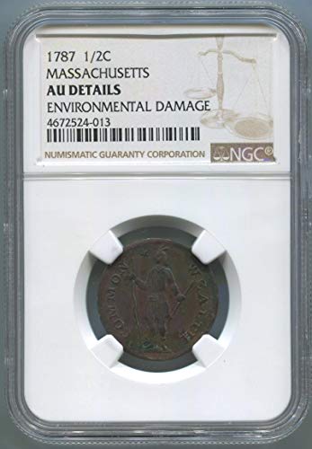 1787 See Pic Half Cent Massachusetts Colonial AU Details NGC