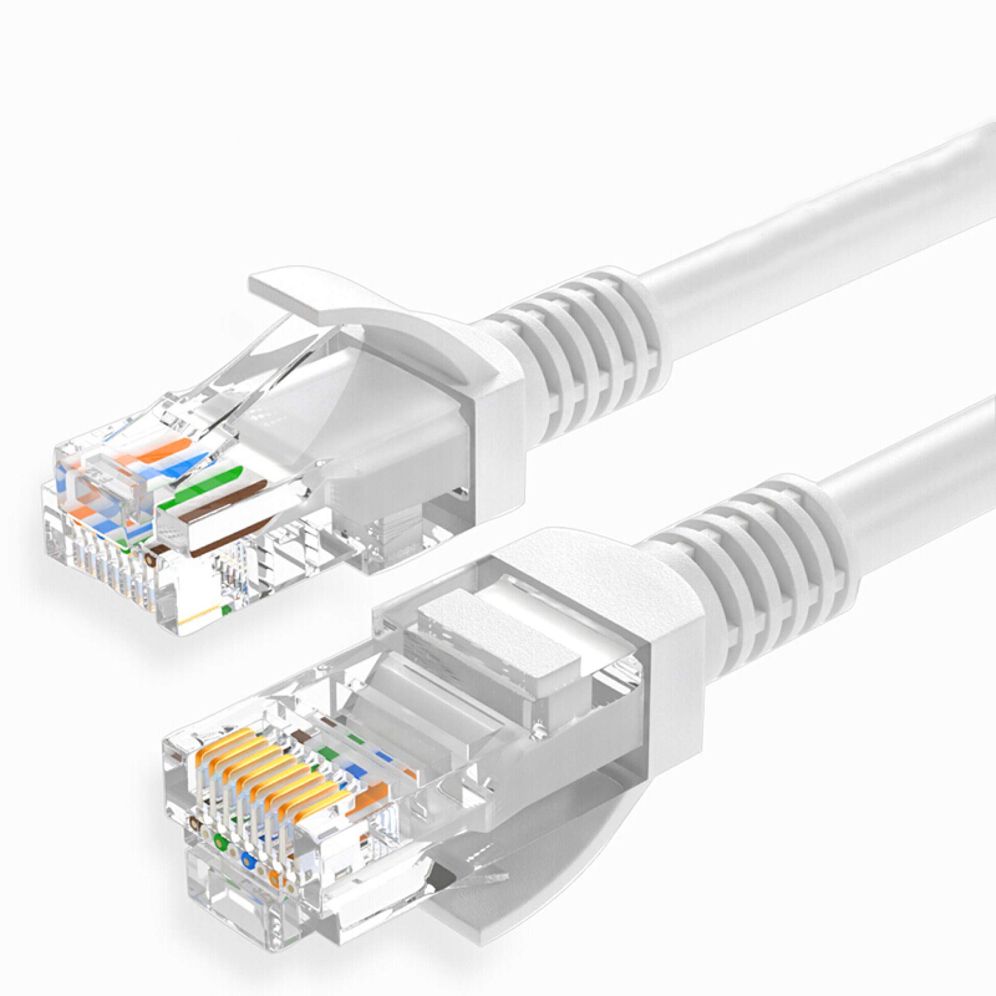 Lknewtrend 150FT Feet CAT5 Cat5e Ethernet Patch Cable - RJ45 Computer PC Network Internet Wire PoE Switch Cord (White)