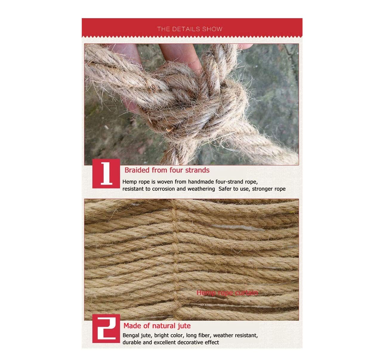 Retro Hemp Rope Decorative Net, Children's Safety Net, Sturdy Mesh Cloth Woven Material, Bar Restaurant Photo Wall Garden Playground Protective Rope Net, Climbing Net, Custom Size ( Size : 1*7m )