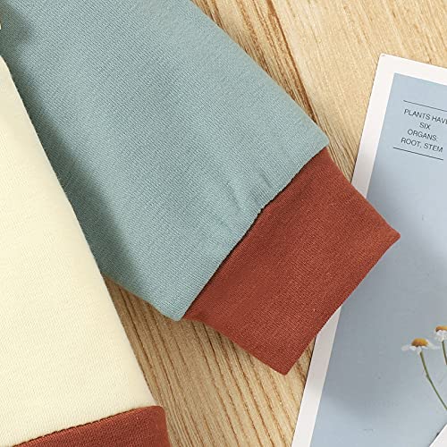 Tikoubabe Baby Boy Clothes Infant Sweatshirt Fall Winter Outfits Long Sleeve Pocket Pants Hats 3 Pcs Light Green Brown 12-18 Months