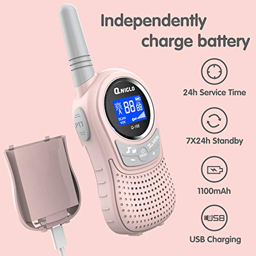 QNIGLO Walkie Talkie for Kids Rechargeable, Kids Walkie Talkies 3 Pack, Outdoor Camping Games with ๐๐ถ-๐ถ๐ผ๐ป ๐๐ฎ๐๐๐ฒ๐ฟ๐, Toys for Boys Girls Walkie Talkies Halloween Xmas Birthday Gifts