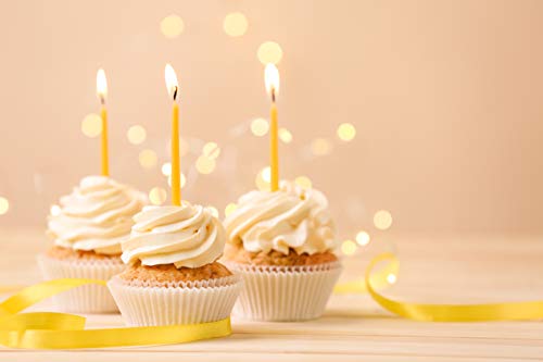 50 Natural 100% Pure Raw Beeswax Taper Candles ( 6") Natural Honey Scent Birthday Cake, Dripless, Smokeless, Nontoxic, Natural Cotton Wick