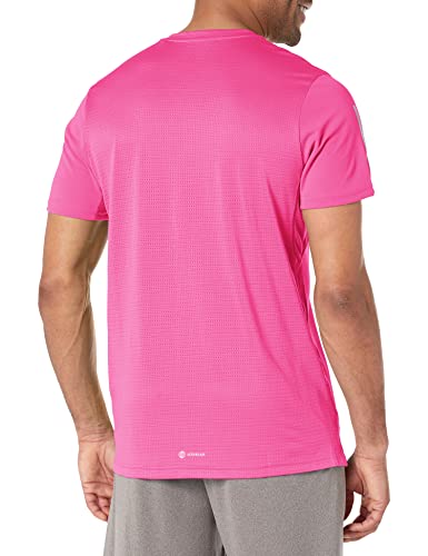 adidas Men's Own The Run T-Shirt, Semi Lucid Fuchsia/Reflective Silver, Small