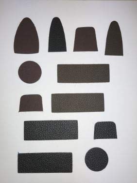12 Piece Traditional Archery Leather Arrow Rest Assortment - Adhesive Backed - Recurve & Longbow Selfbow