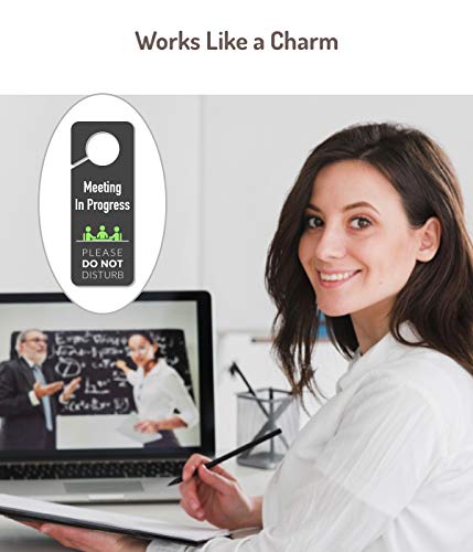 Do Not Disturb Door Hanger Sign, 2 Pack, Please Do Not Disturb Sign, Meeting In Progress