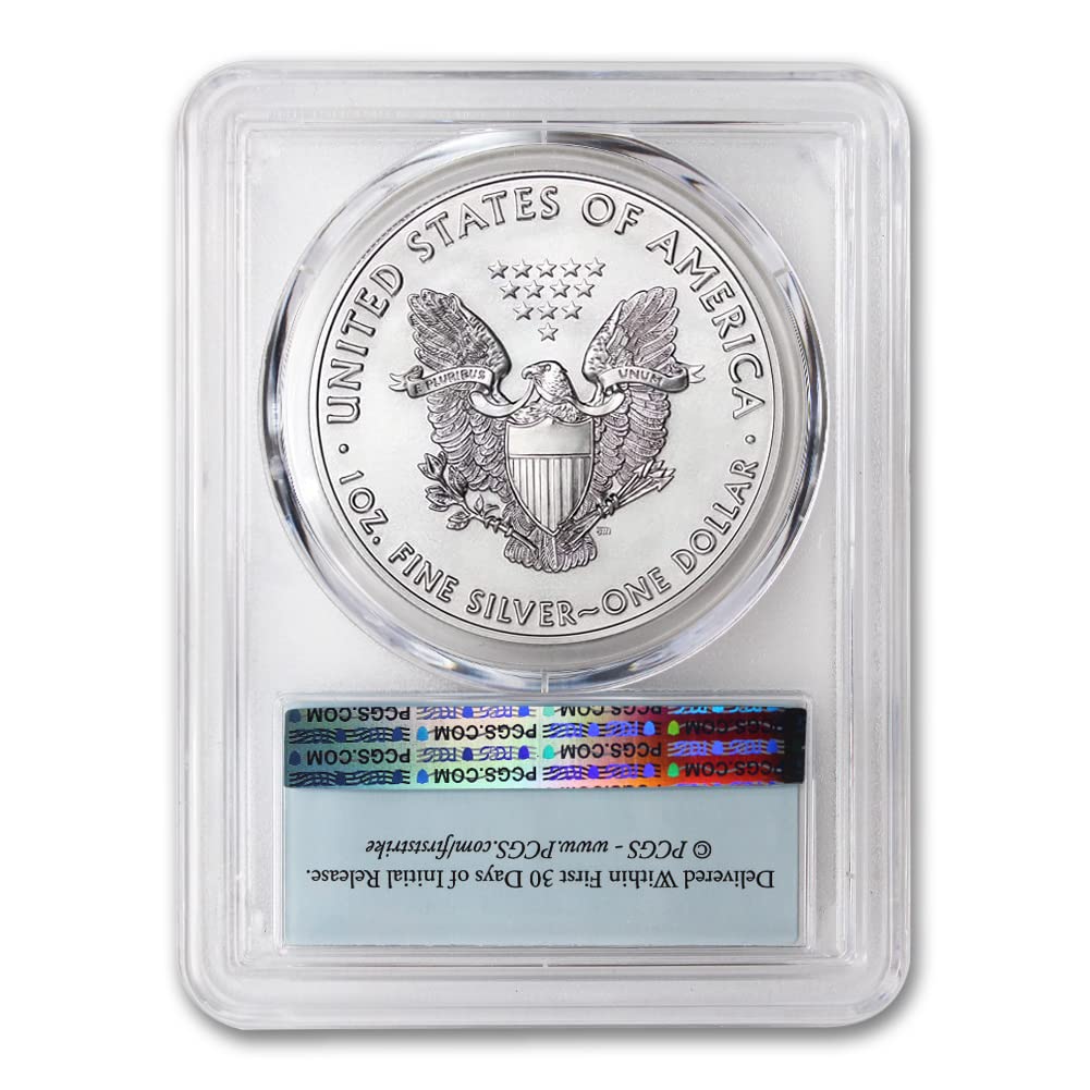 2002 (W) 1 oz American Eagle Silver Eagle Coin Gem Uncirculated (First Strike - Struck at The West Point Label) $1 PCGS GEMUNC