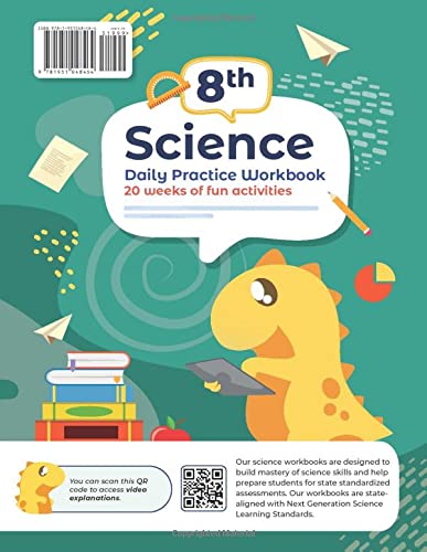 8th Grade Science: Daily Practice Workbook | 20 Weeks of Fun Activities (Physical, Life, Earth and Space Science, Engineering | Video Explanations Included | 200+ Pages Workbook)