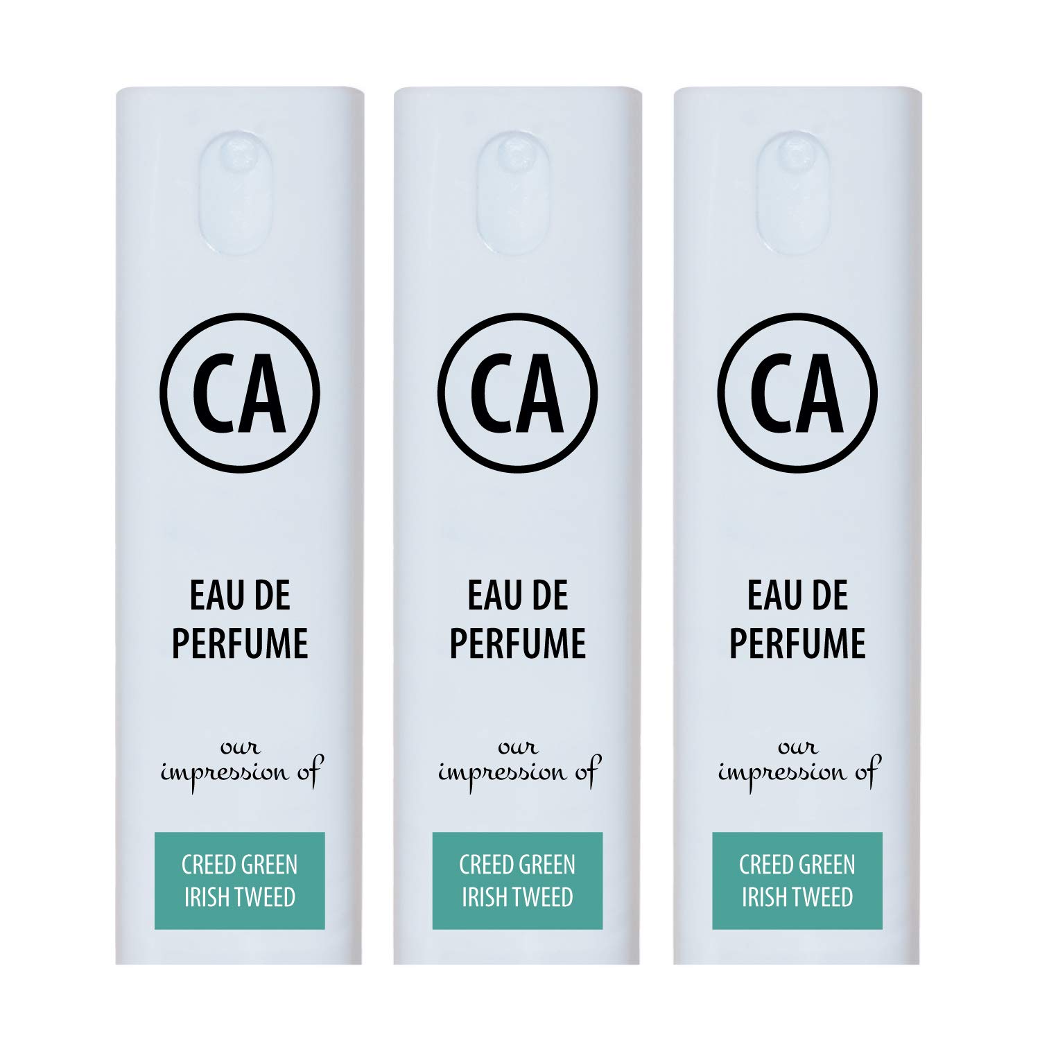 CA Perfume Impression of Green Irish Tweed for Man Travel Size Sample Fragrance Eau de Parfum Sprayer (0.3 Fl Oz/10 ml) X3