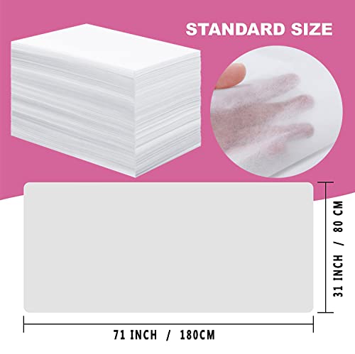 50 Pcs Disposable Bed Sheets 31" x 71" Massage Table Sheets Non Woven Fabric SPA Bed Cover Breathable for Massage Beauty Tattoos(White)
