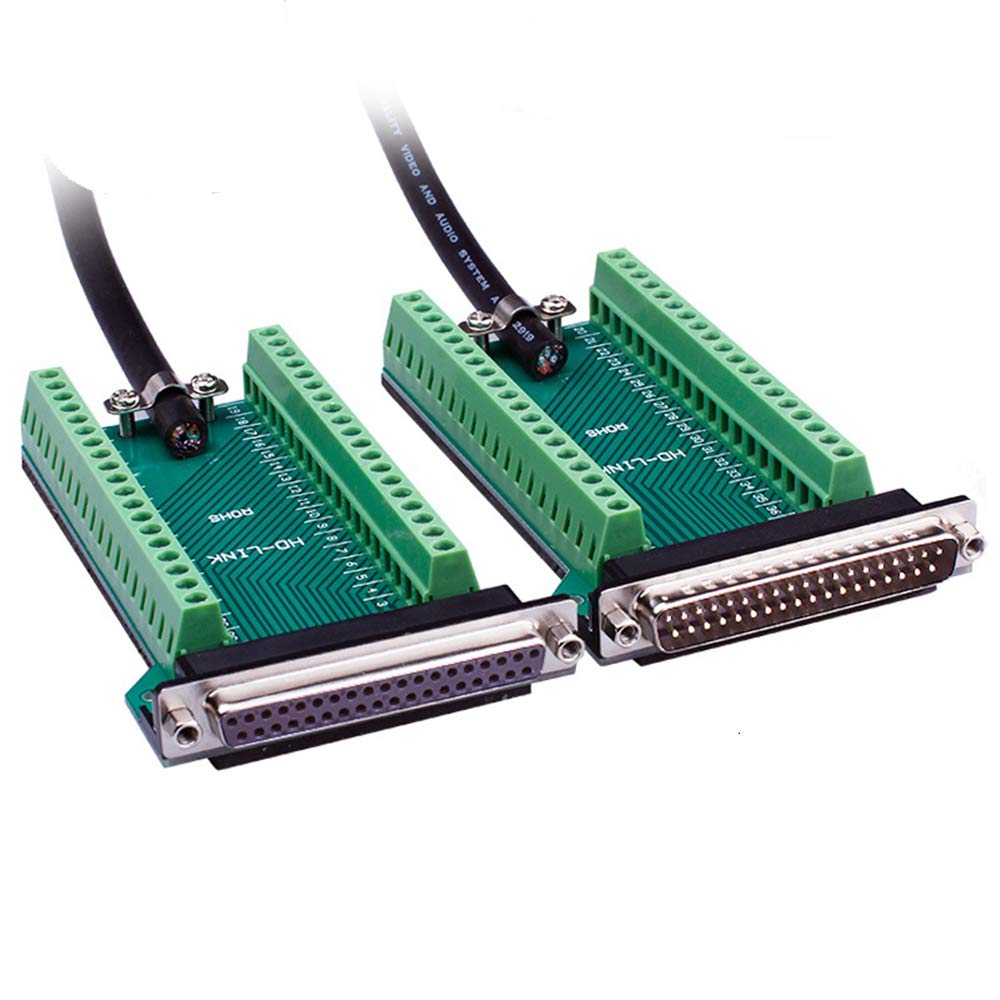 ANMBEST DB37 Solderless RS232 D-SUB Serial to 37-pin Port Terminal Female Adapter Connector Breakout Board