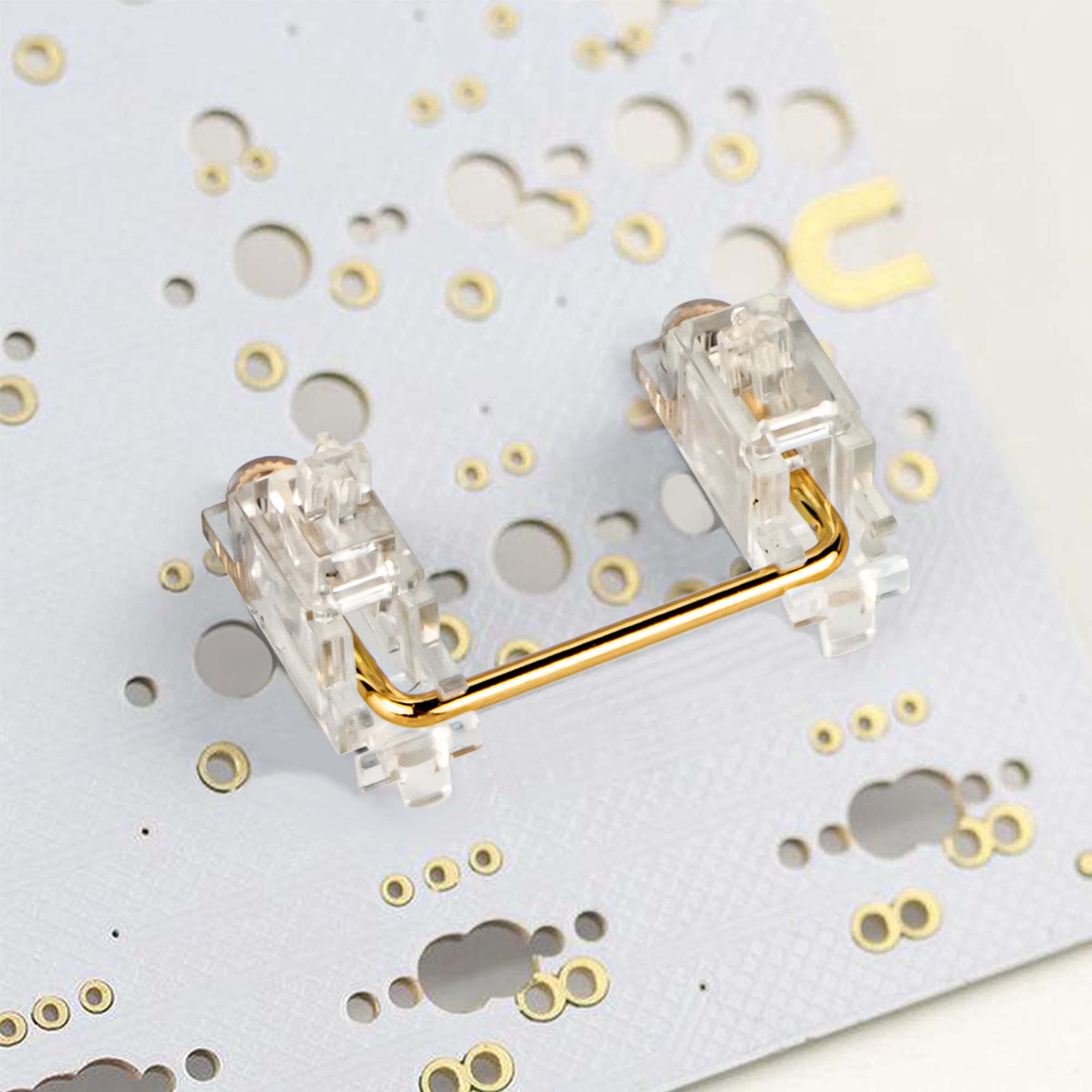 New Fashion Kingdom Keyboard Stabilizers Gold Plated PCB Screw-in Stabilizers 2u 6.25u 7u Mechanical Keyboard Stabilizers Mechanical Keyboard Accessories for 60/87 Keyboard – Transparent