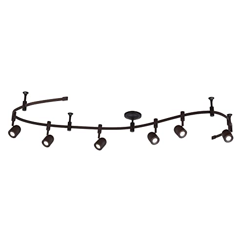 Catalina Lighting 96" Transitional 6-Light Integrated LED Flex Track Ceiling Light, Oil Rubbed Bronze