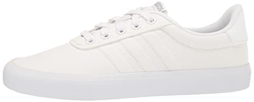 adidas Women's Vulc Raid3r Skate Shoe, White/White/Silver Metallic, 9