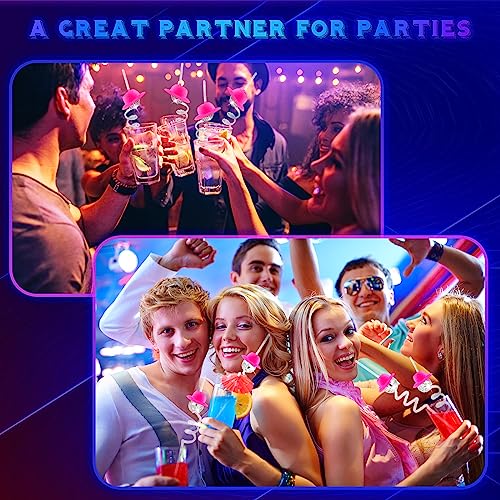 18 Pcs Mirror Disco Ball Straws 70s Disco Party Decorations Christmas Silver Disco Straw Decor Plastic Disco Decorative Straws Cowboy Hat Disco Ball Straws for Dance Holiday Wedding Birthday Party
