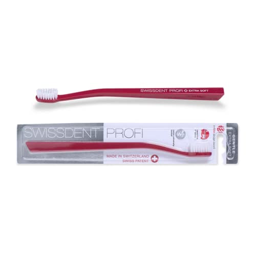 SWISSDENT Care Toothbrushes Professional Gentle Toothbrush Bordeaux Pack of 1