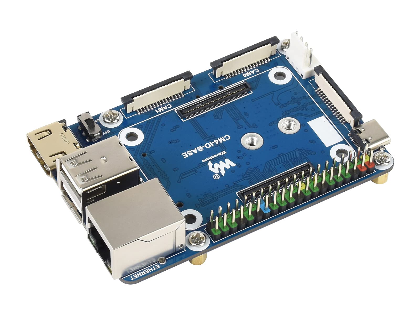 BFab for All Version Raspberry Pi Compute Module 4,CM4-IO-BASE-Acce B with CM4-IO-BASE-B Board and USB HDMI Adapter, Mini Base Board (B) with Raspberry Pi 40PIN GPIO Header Onboard Multiple Connector
