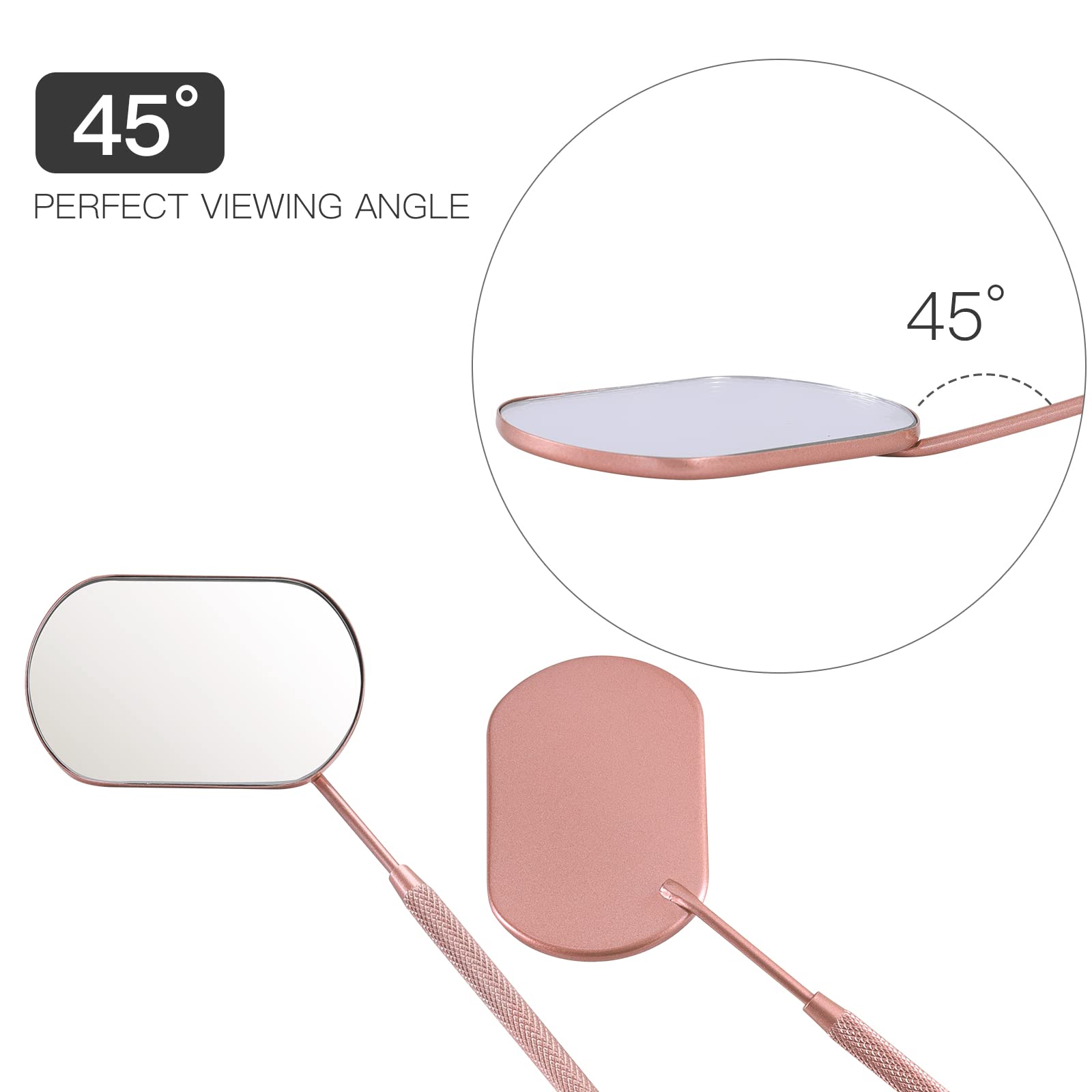 Pretty memory Lash Mirror, 2.2Inches Stainless Steel Makeup Eyelash Mirror, Eyelash Extensions Accessories Supplies, Lash Tech Must Haves (Rose Gold)