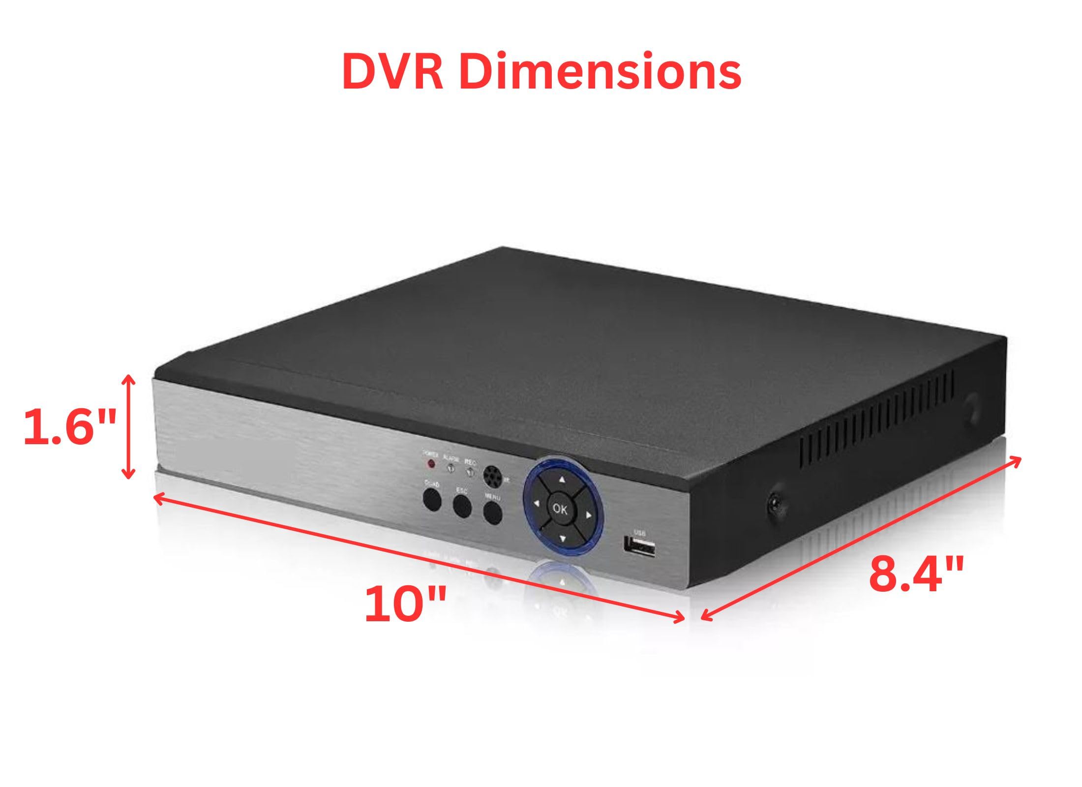Evertech H.265 8 Channel Hybrid DVR Security Recorder with 2TB Hard Drive, Compatible with 720P, 1080P AHD/TVI/CVI/Analog Cameras