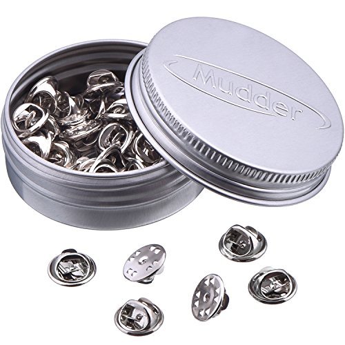 50 Pieces Pin Backs Sliver Lapel Pin Backs Butterfly Clutch Pin Backs Replacement Metal Enamel Pin Backing for Craft Making