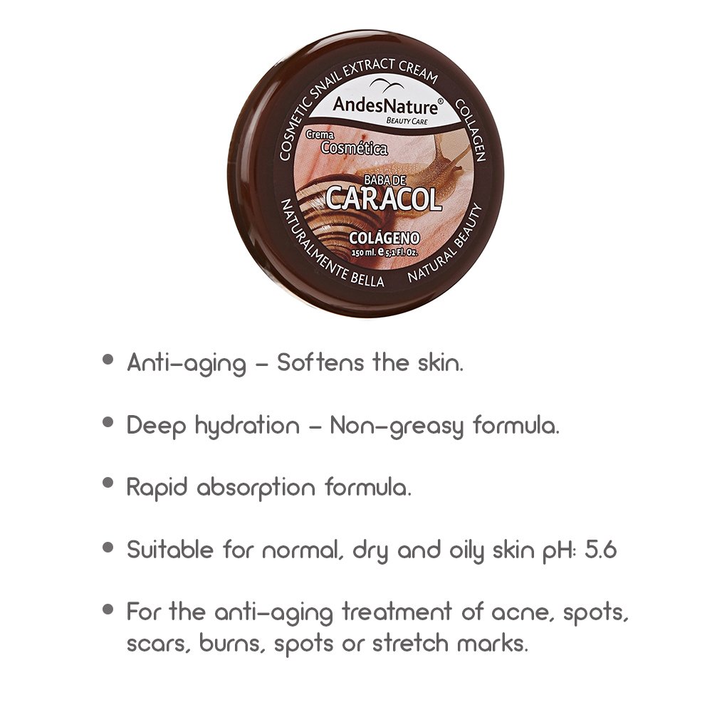 AWESOME 150ml (5.10z) BABA DE CARACOL SNAIL EXTRACT & COLLAGEN REPAIR CREAM CREMA FOR ANTI AGEING ACNE STRETCH MARK ROSACEA WRINKLES BURNS SCARS AGE SPOTS by HBA Mart