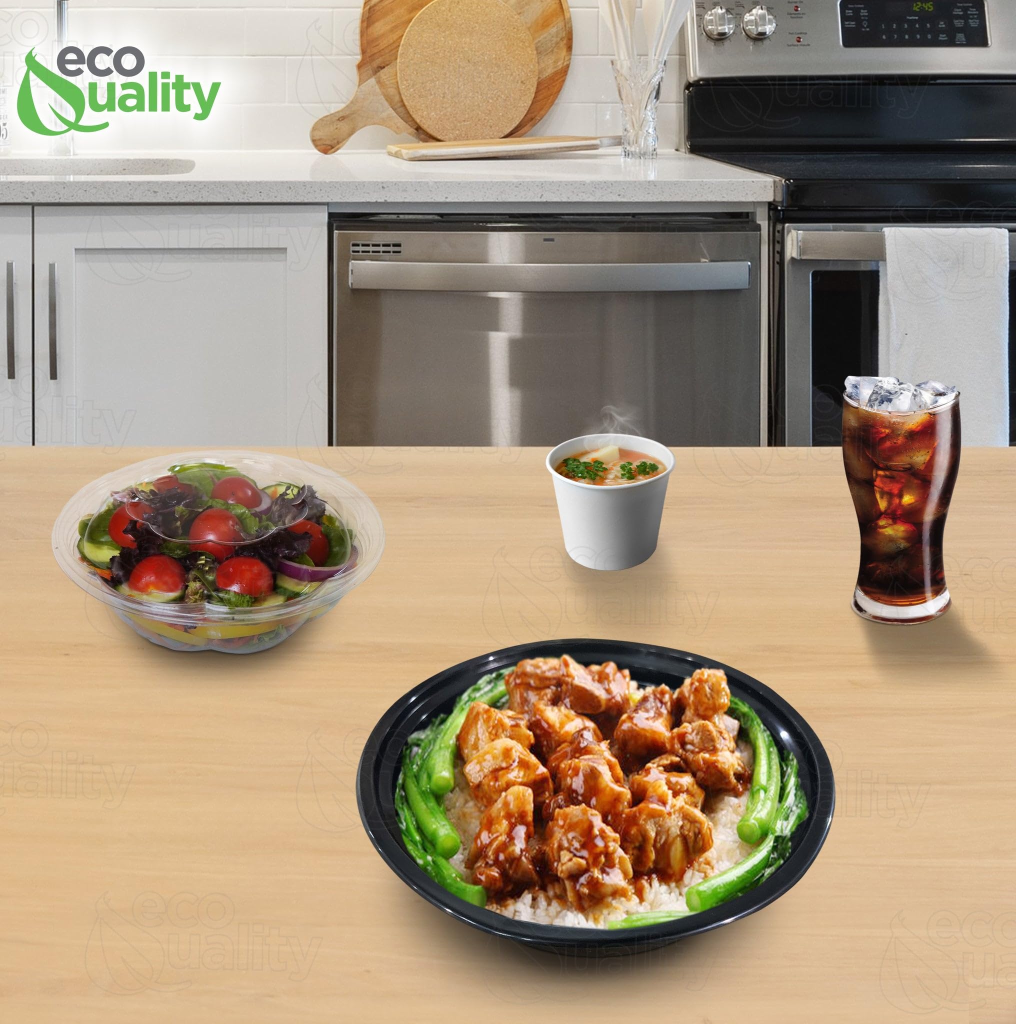 16 oz - 10 Count - Round Microwaveable Plastic Meal Prep Containers with Lids - Food Storage Container - Certified BPA-Free, Stackable, Reusable Microwave, Dishwasher, Freezer Safe, Disposable (Black)