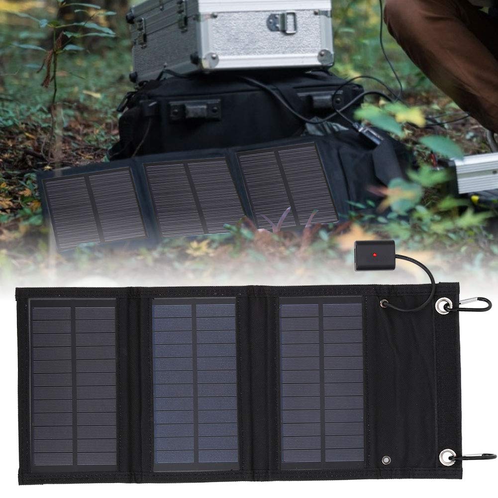 15W Portable Solar Panel, Foldable Pack Solar Charger, Waterproof Solar Powered Charging Panels Boards for Cameras/Laptops/Car Batteries/Solar Street Lights/Outdoor Activities