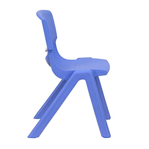 Flash Furniture Whitney 2 Pack Blue Plastic Stackable School Chair with 12" Seat Height