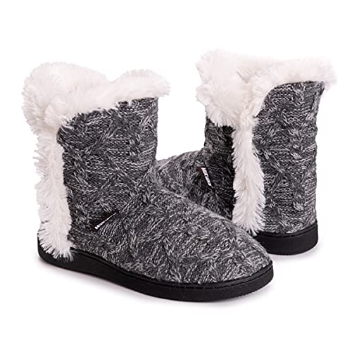 MUK LUKS baby girls Muk Luks® Women's Cheyenne Slipper, Grey Marl, Medium US