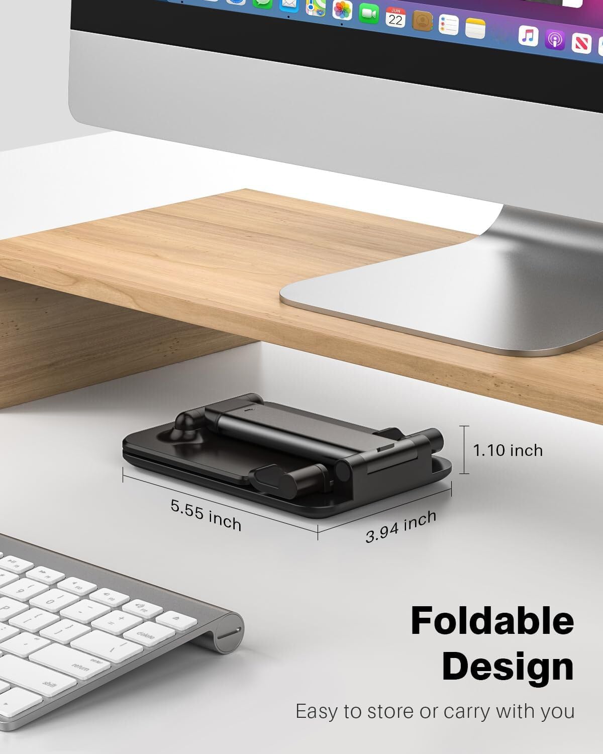 Anozer Tablet Stand Foldable & Adjustable, Portable Monitor Stand 5.55 * 3.94" Wide, Fit for iPad Holder Stand Compatible with iPad Pro 11, 12.9/for iPad 10.9; Surface Pro; Portable Monitor 4.7-15.6"