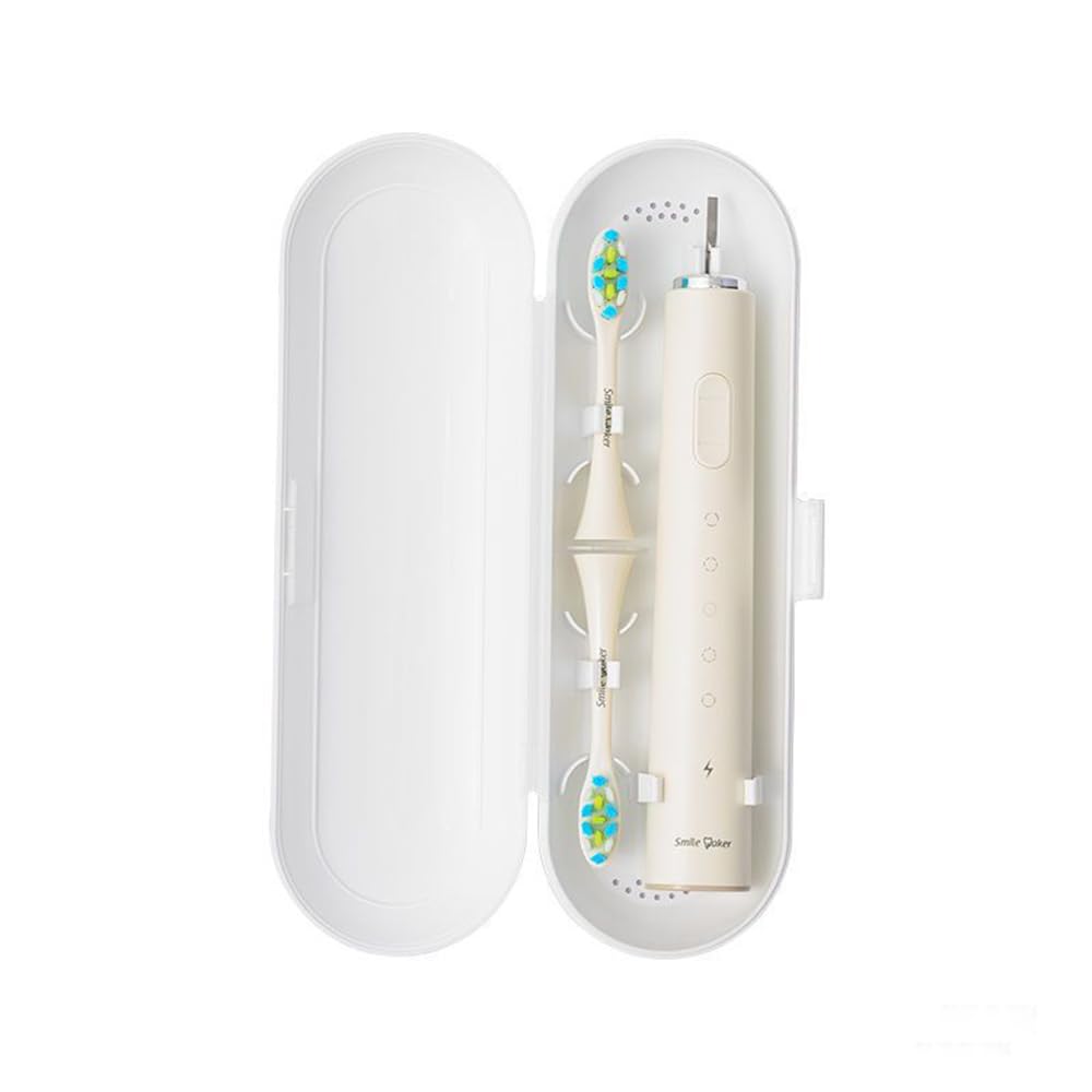 GIAVGIAV Electric Toothbrush Travel Case for 7.5Inch Handle, Toothbrush Carrying Case, Portable Brush Plastic Container Holder, Storage Box for Business Trips, Camping (White)