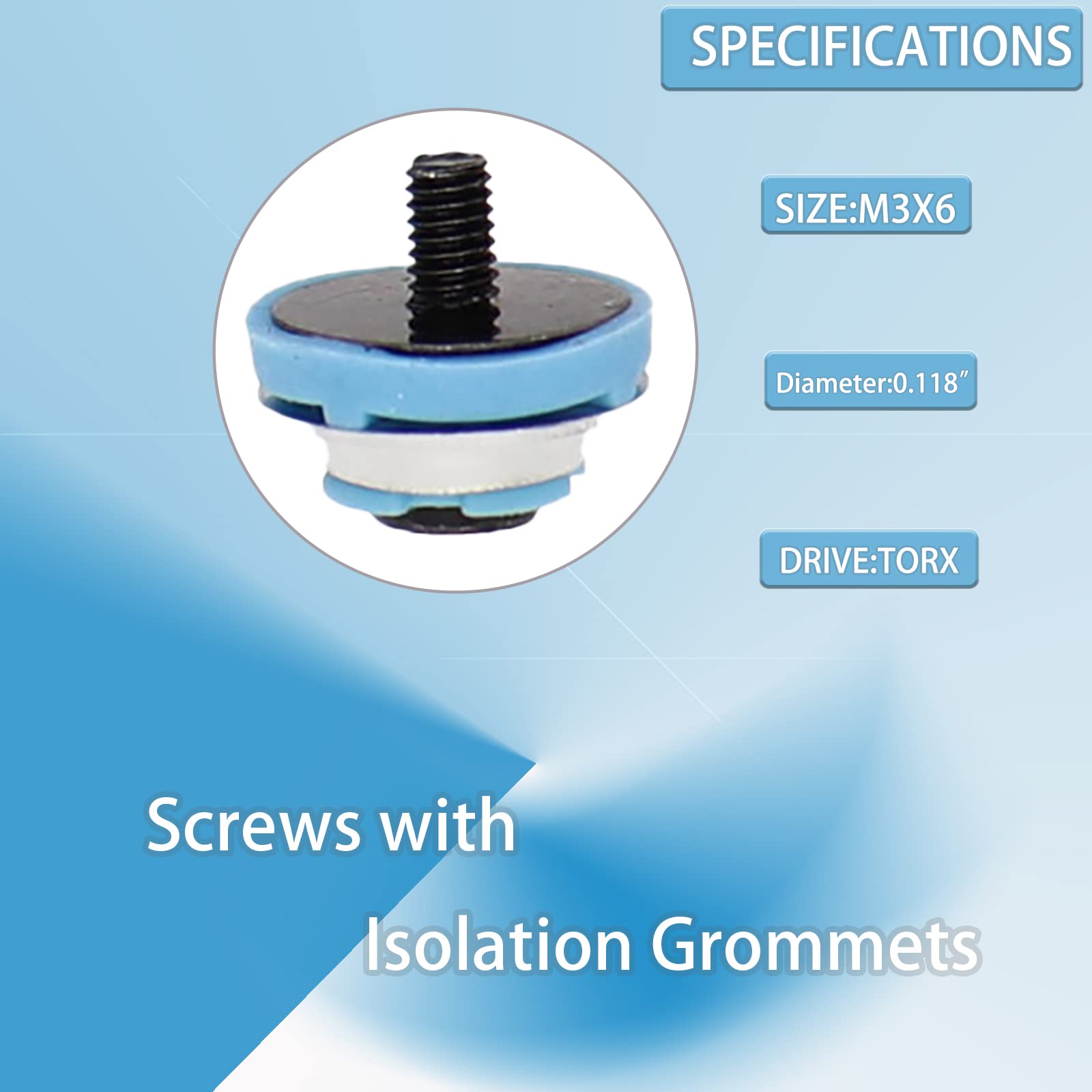 LeFix 8 x Replacement for Screws Isolation Grommet Mute Mounting HP 2.5" SSD HDD 6000 6005 Pro 8000 8100 EliteDesk ProDesk G1 G2 594220-001/511945-003