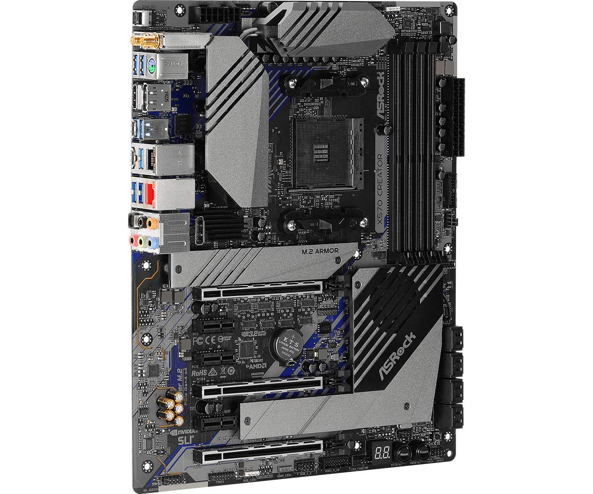 ASRock AMD Ryzen 3000 Series CPU (Soket AM4) with X570 Chipset ATX Motherboard X570 Creator