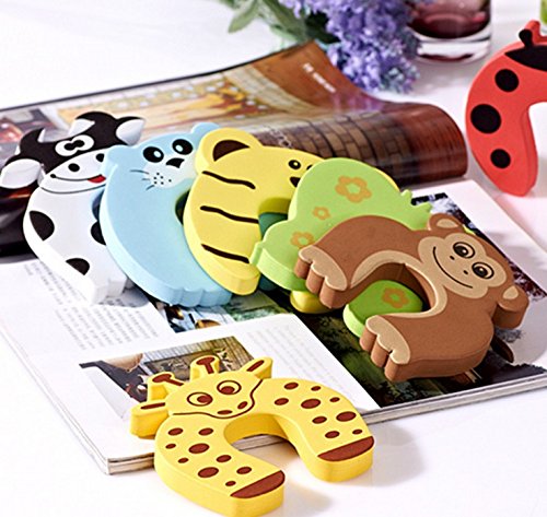 A&S Creavention Animal Foam Door Stopper Cushion Children Safety Finger Pinch 7PCS Set (Mix on Each)