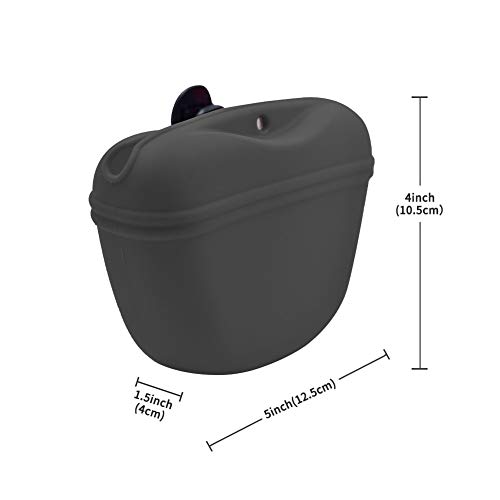 AUDWUD- Silicone Dog Treat Pouch - Clip on Portable Training Container – Convenient Magnetic Buckle Closing and Waist Clip - BPA Free