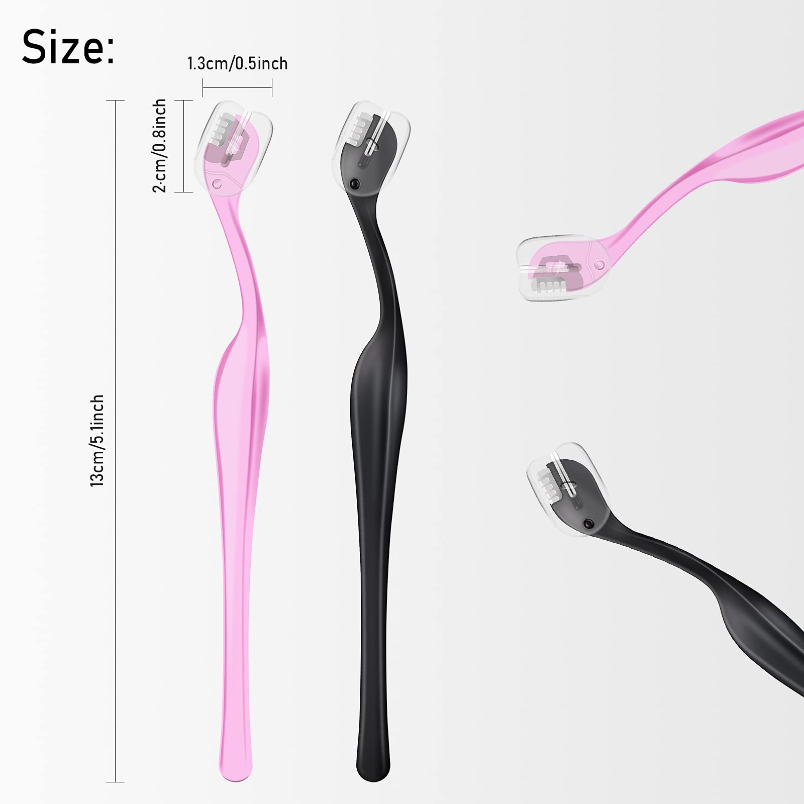 Honoson 16 Pieces Eyebrow Razors Eyebrow Shaper Small Blade Size Facial Trimmer Facial Razors for Women Face Shavers (Pink and Black)