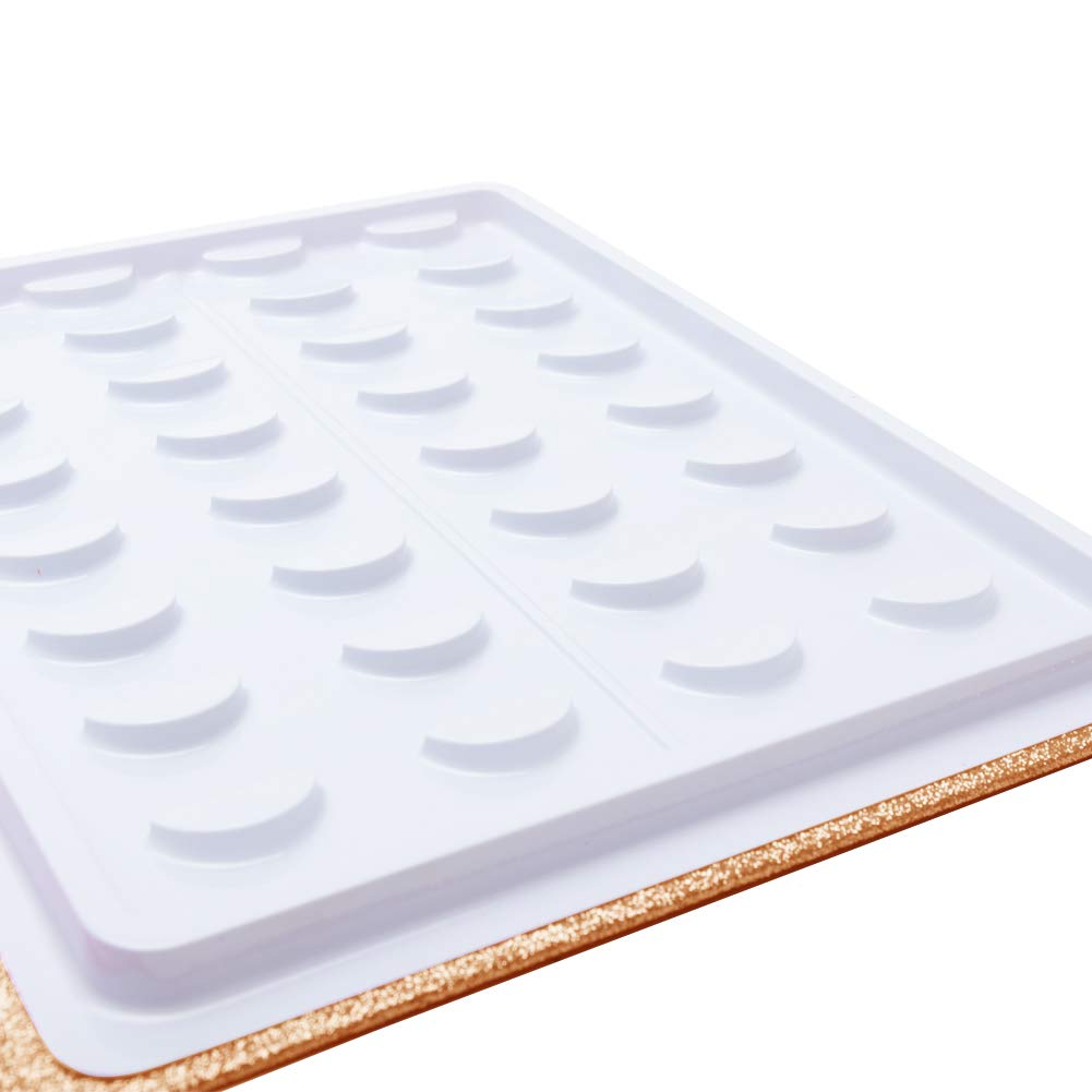 16 Pair Eyelash Storage Book,Makeup Display Sample Container,Eyelash Catalog Travel Glitter Paper rose gold