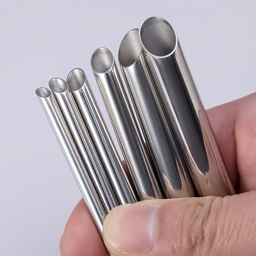 CHUANCI 361L Surgical Steel Piercing Receiver Piercing Needle Receiving Tube Body Jewelry Holding Tattoo Supplies Microblading Tools (6PCS 8mm(0g))
