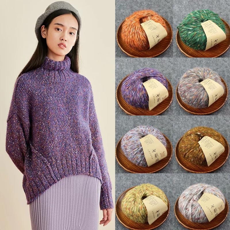 50g/Ball Colorful Thick Yarn 4 Ply Knitting Alpaca Cashmere Wool Yarns Hand Knitted Crochet Sweater Scarf DIY Crafts Thread (Color : 06)