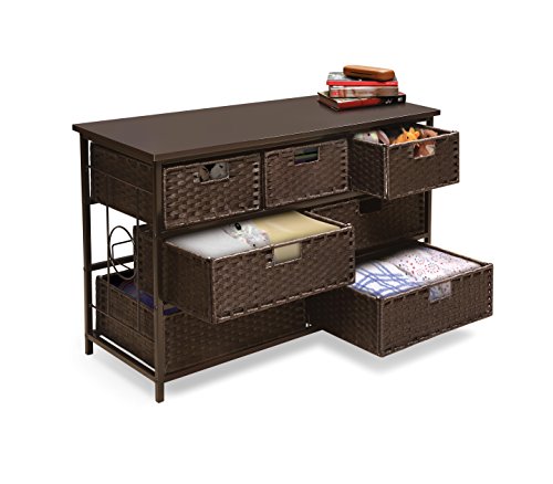 August Collection Wide Seven Basket Drawer Storage Unit