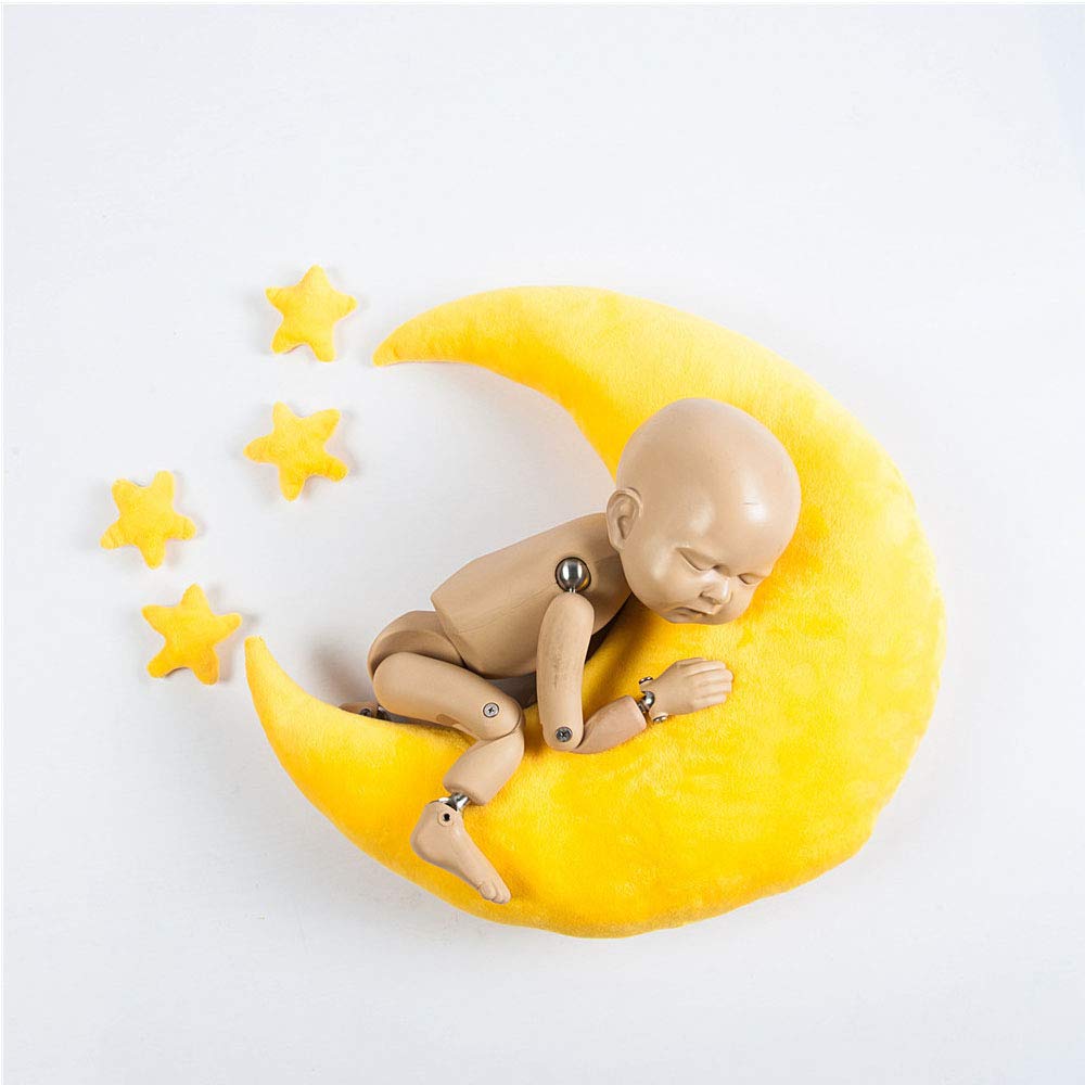gzqirun Baby Posing Pillow Newborn Photography Props Beans Moon Stars Pillow Photo Shooting Set 5 Count (Pack of 1), White