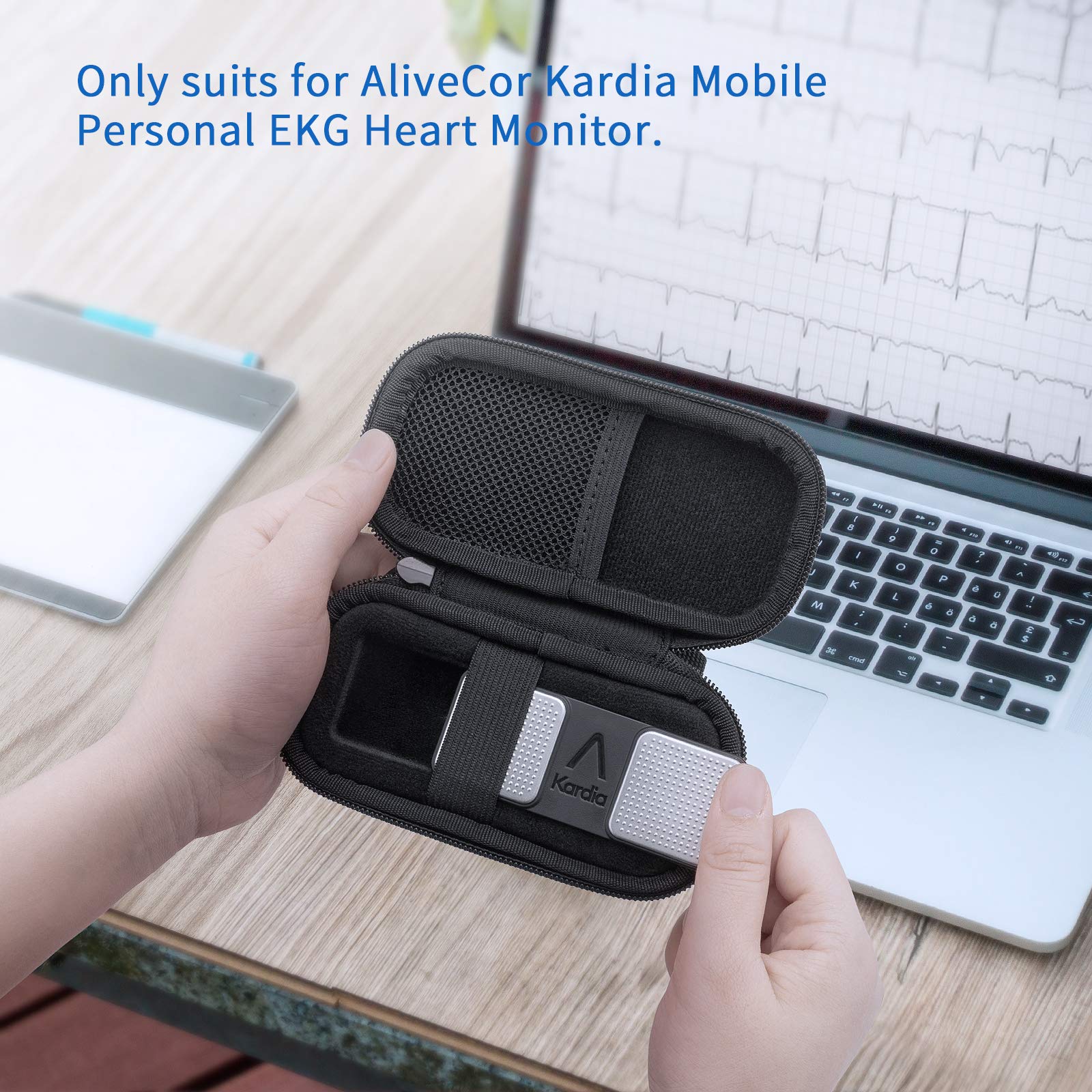 Hard Case for AliveCor kardia Mobile Heart Monitor EKG Devices, Travel Case Protective Cover Storage Bag (6L/Classic EKG)