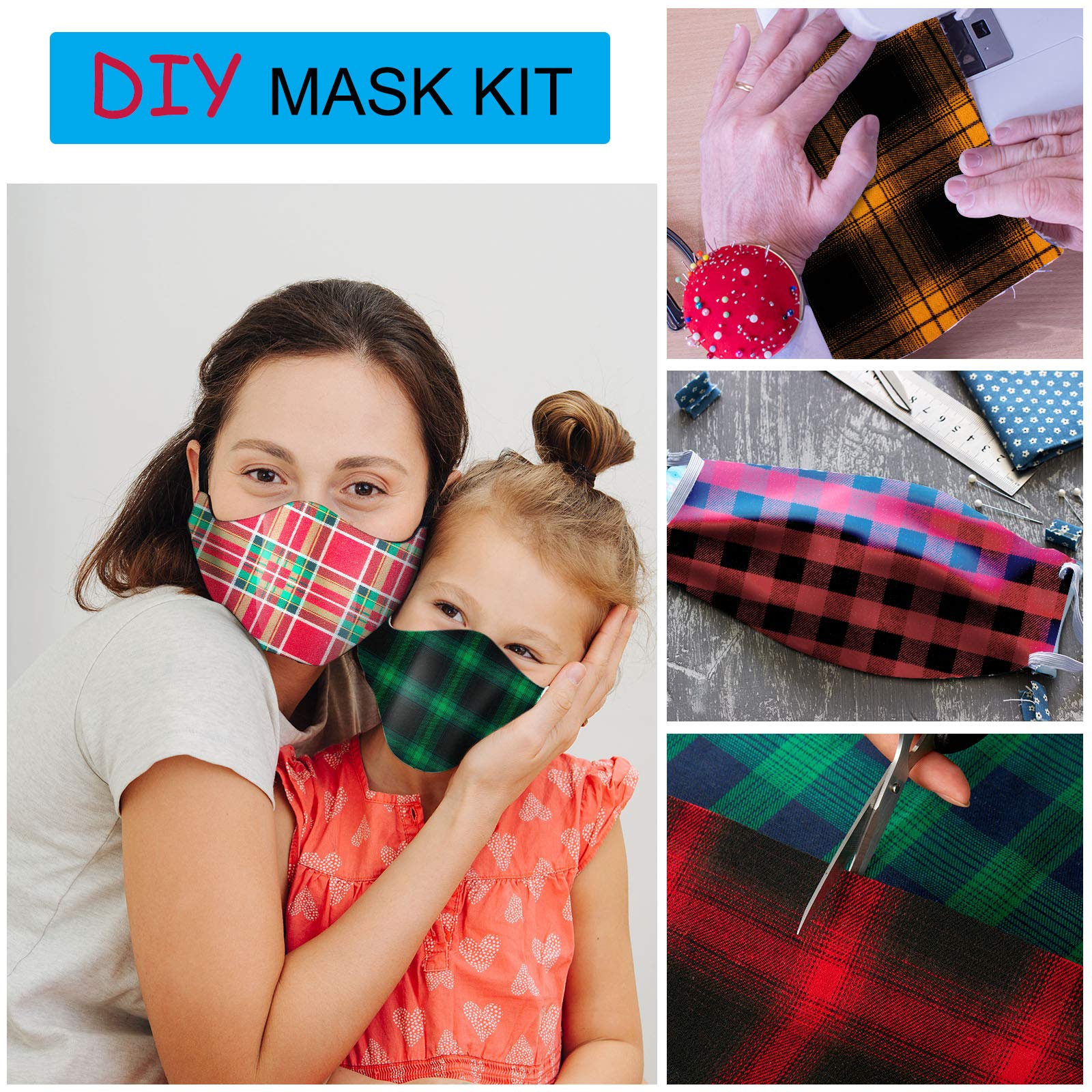 12 Pieces Buffalo Plaid Fabric Cotton Fabric Squares 10 x 10 Inch Patchwork Sewing Fabric for DIY Sewing Quilting