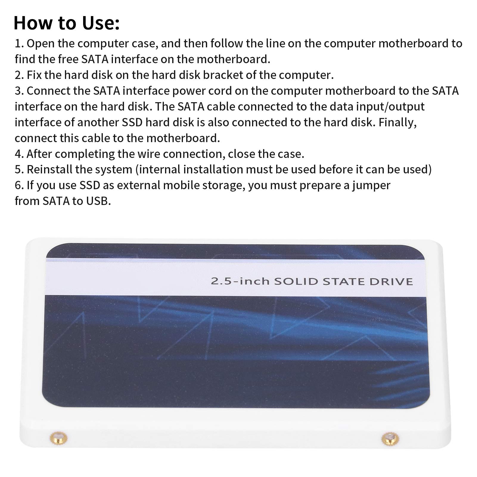 External Hard Drives, SATA3.0 2.5 inch SSD 8GB/ 16GB /32GB /60GB /120GB /240GB/ 480GB /1T /2T, Portable PC Solid State Hard Disk Drive for Laptop,PC,Mac 10,OS,Windows 10/8/7/XP(32GB)