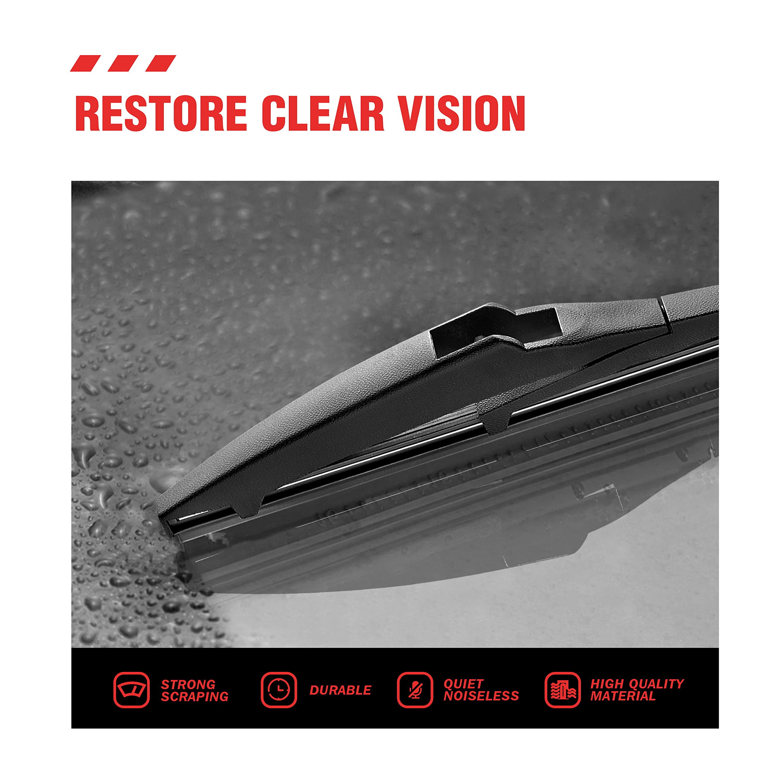 12" (A300H) Rear Wiper Blade Replacement for Kia Niro 2020 2019 2018 2017 /Jaguar F-Pace 2020 2019 2018 2017 Back Windshield Wiper Blade-Part of 2